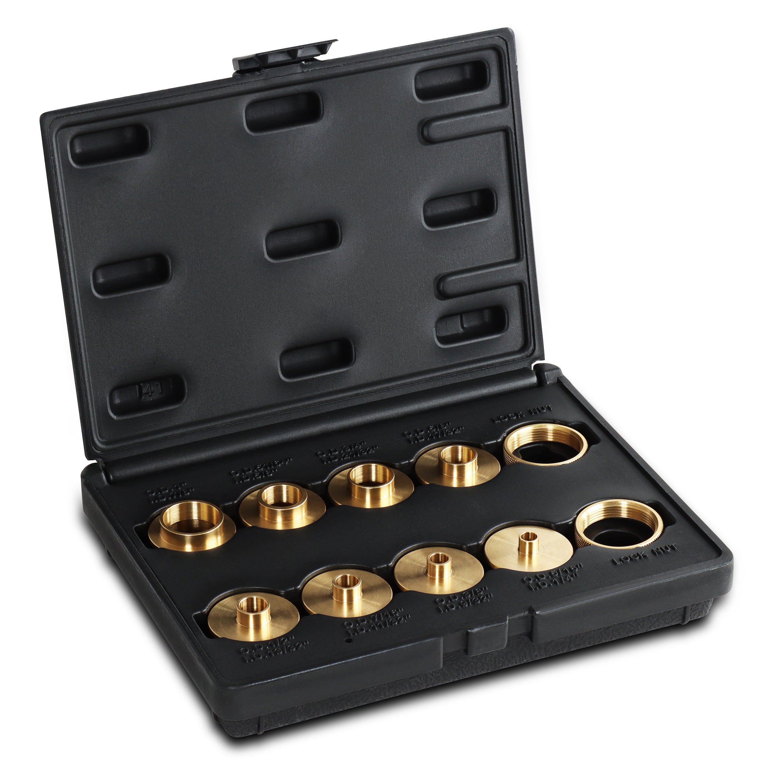 Brass Router Template Guides Bushing and Lock Nuts 10-Piece Set ...